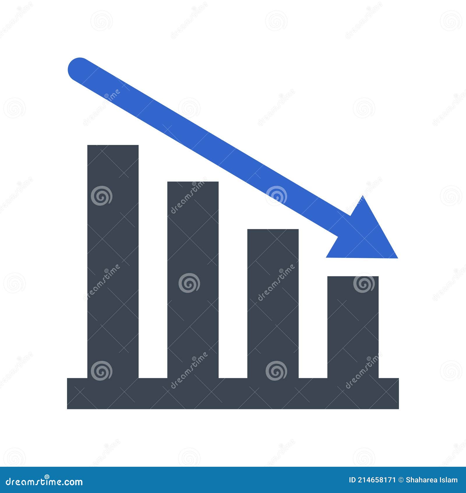 Financial loss icon stock vector. Illustration of sales - 214658171