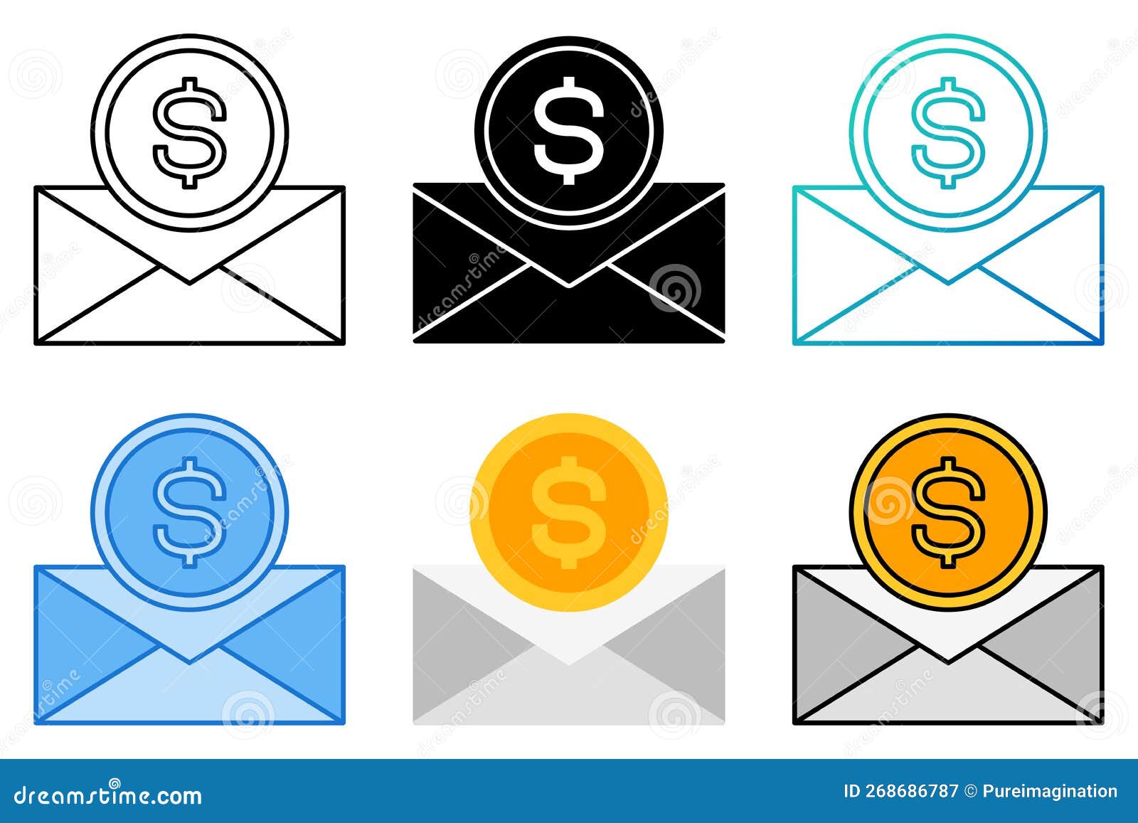 Financial Mail in Flat Style Isolated Stock Vector - Illustration of ...