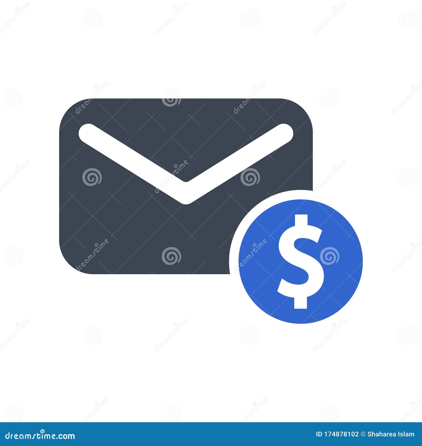Financial Mail icon stock vector. Illustration of bill - 174878102