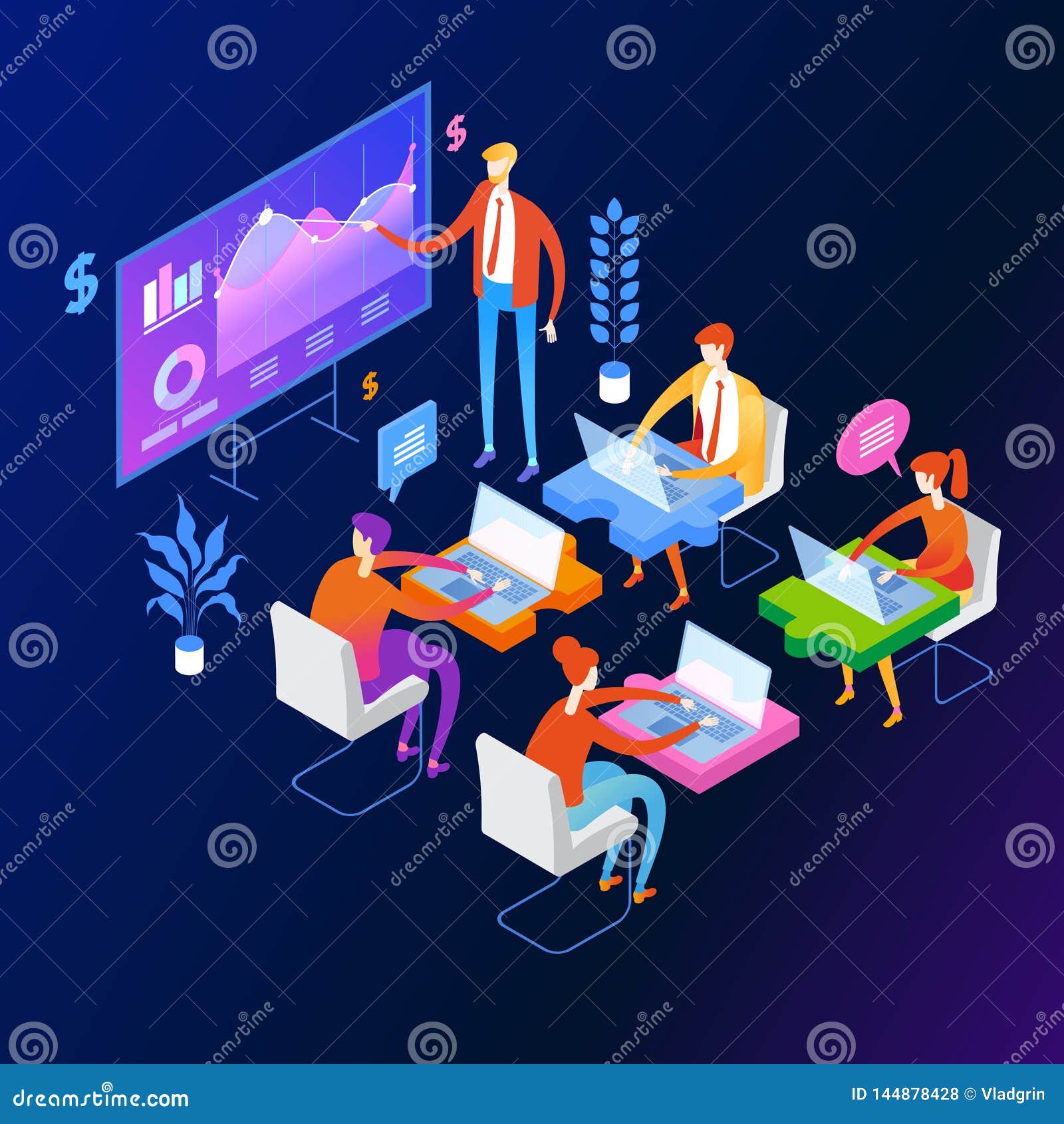 Financial Management Concept Banner Stock Vector - Illustration of ...