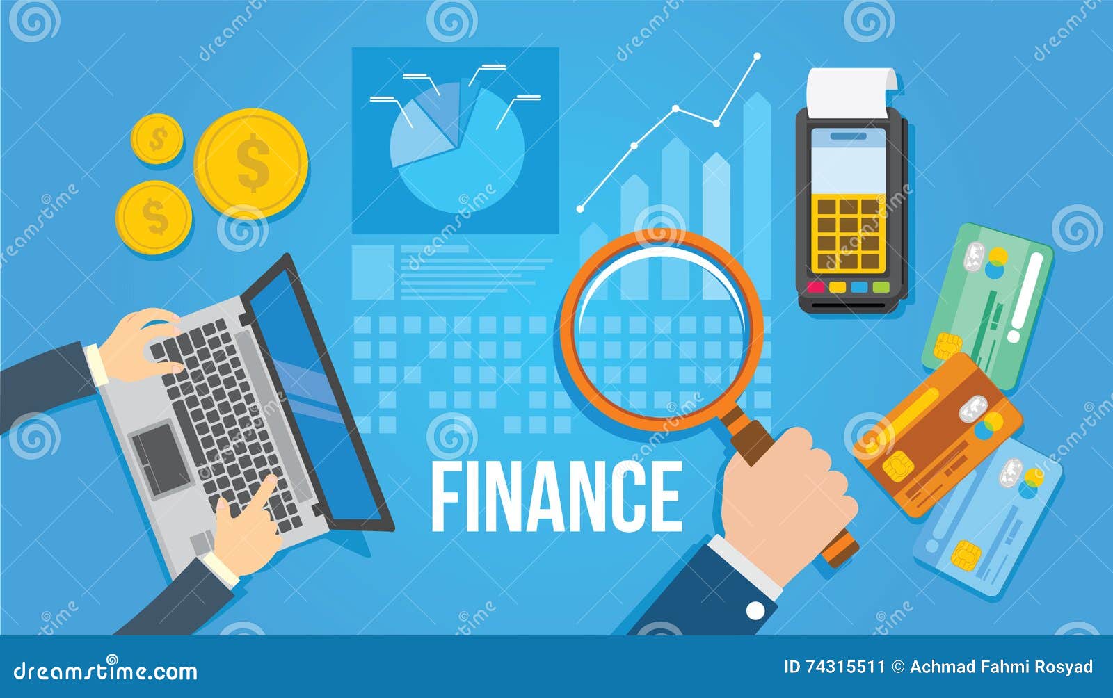 Financial Management Flat Design Illustration Stock Vector ...
