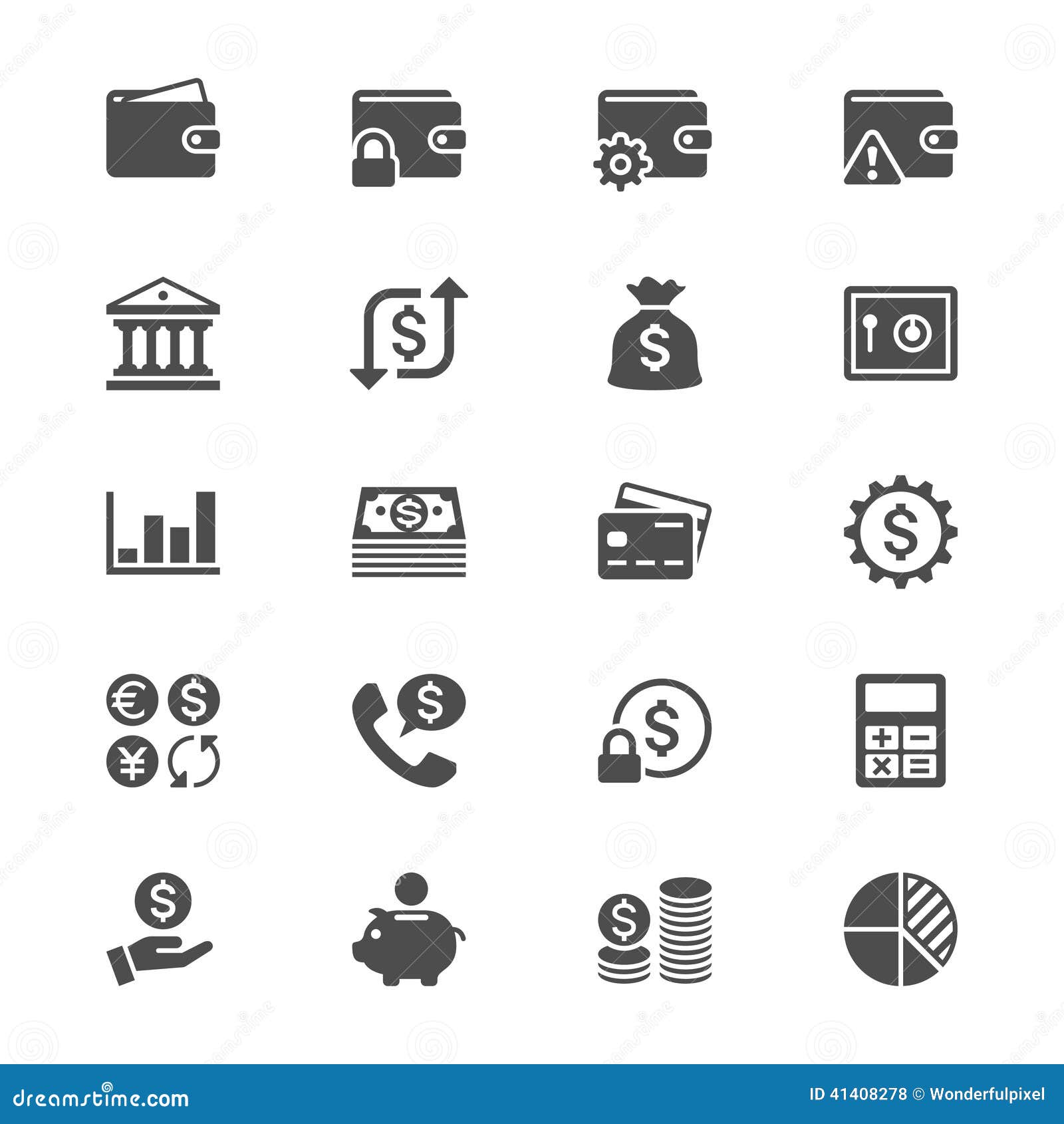 Financial Management Flat Icons Stock Vector - Illustration of resize ...