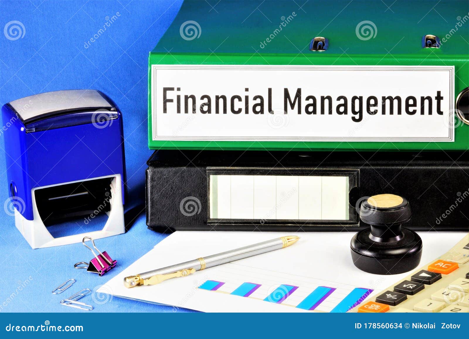Financial Management-text Label on the Manager`s Folder. the ...