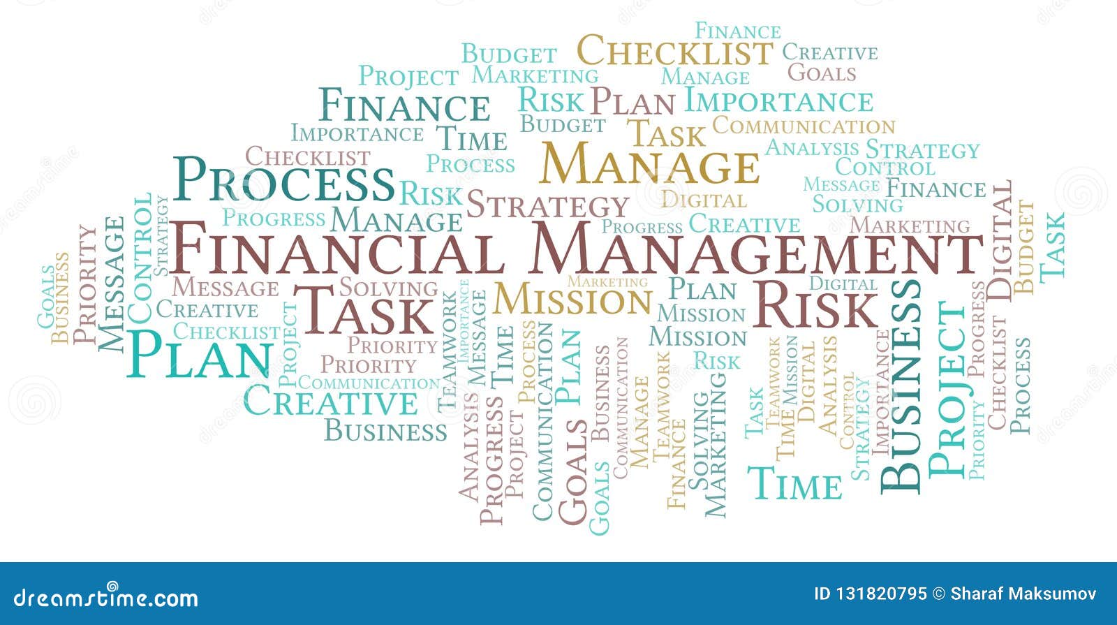 Financial Management Word Cloud, Made with Text only Stock Illustration ...