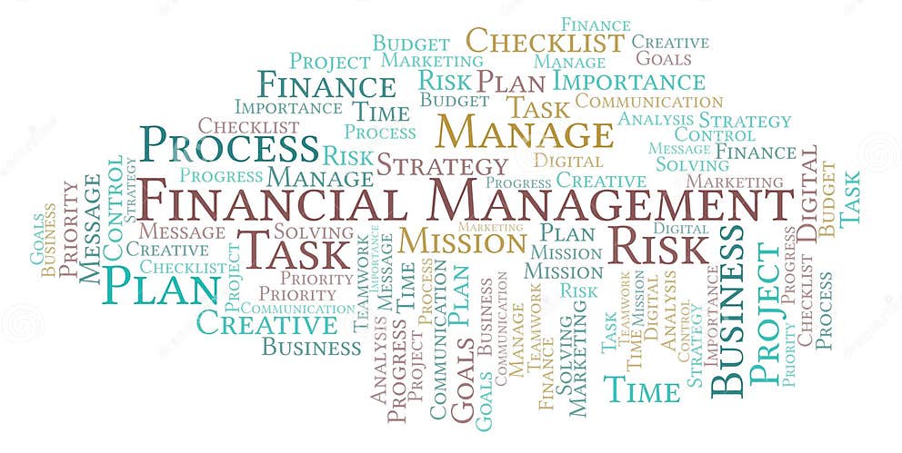 Financial Management Word Cloud, Made with Text only Stock Illustration ...