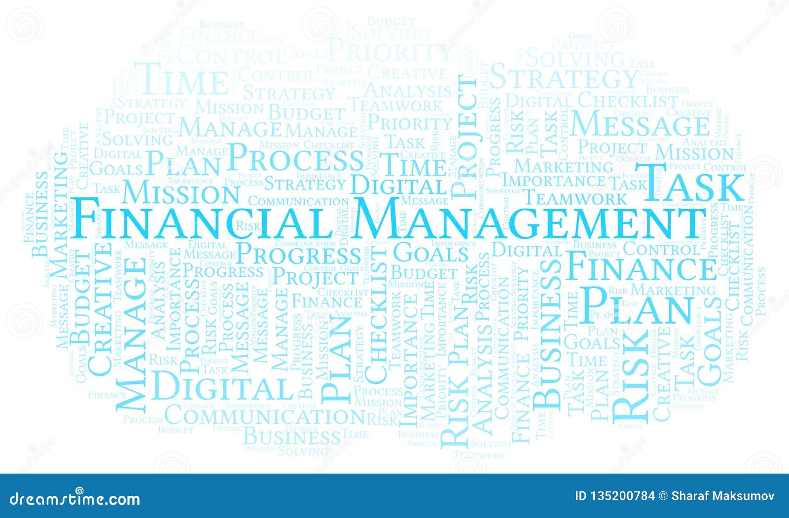 Financial Management Word Cloud, Made with Text only Stock Illustration ...