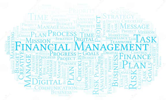 Financial Management Word Cloud, Made with Text only Stock Illustration ...