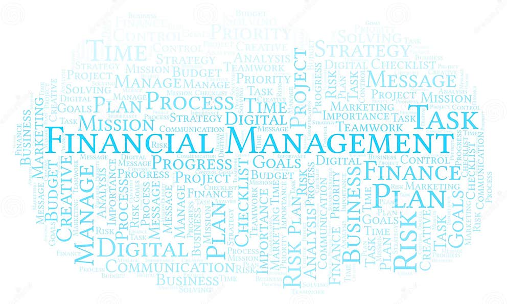 Financial Management Word Cloud, Made with Text only Stock Illustration ...