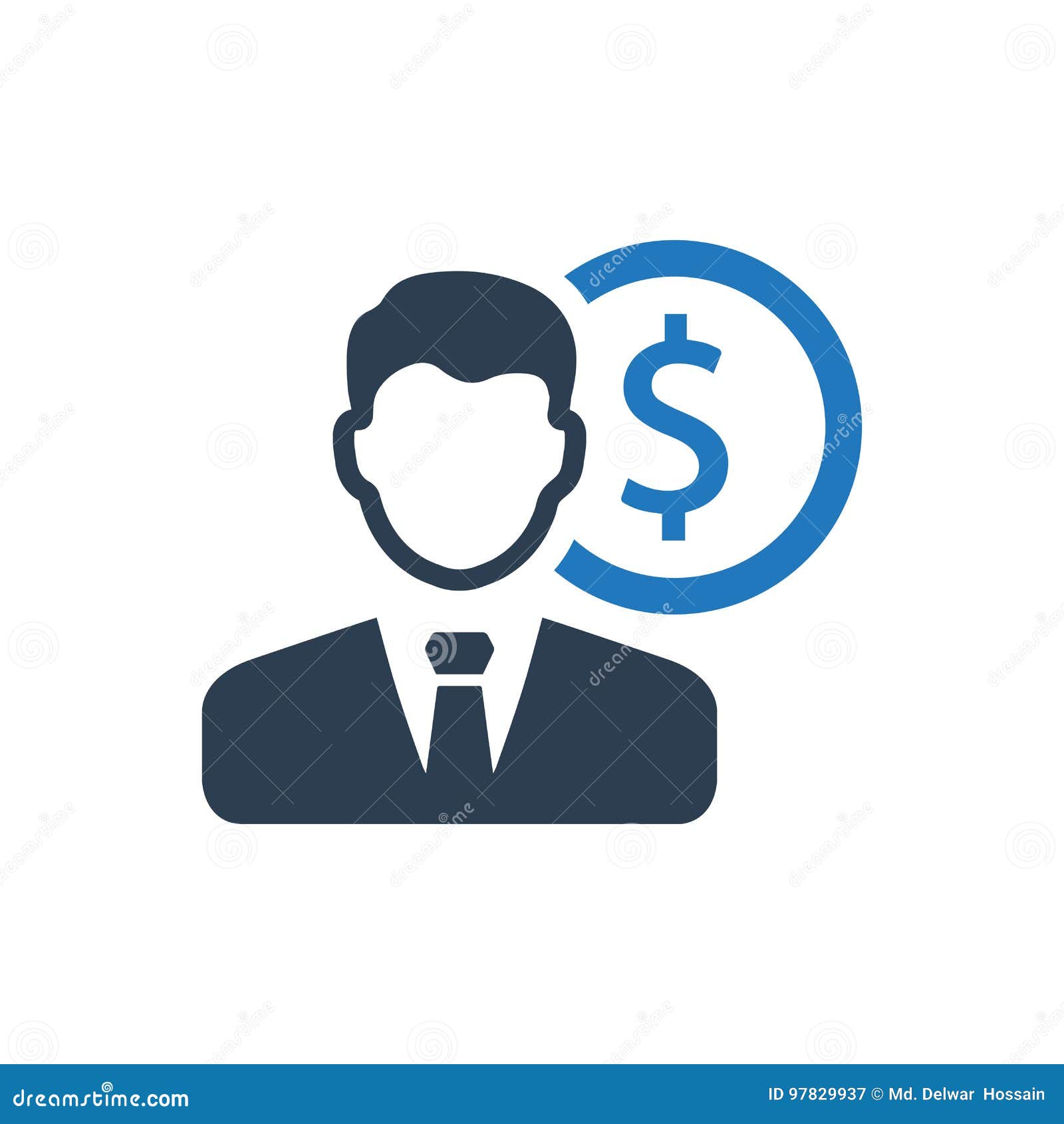 Financial Manager Icon stock vector. Illustration of capitalist - 97829937