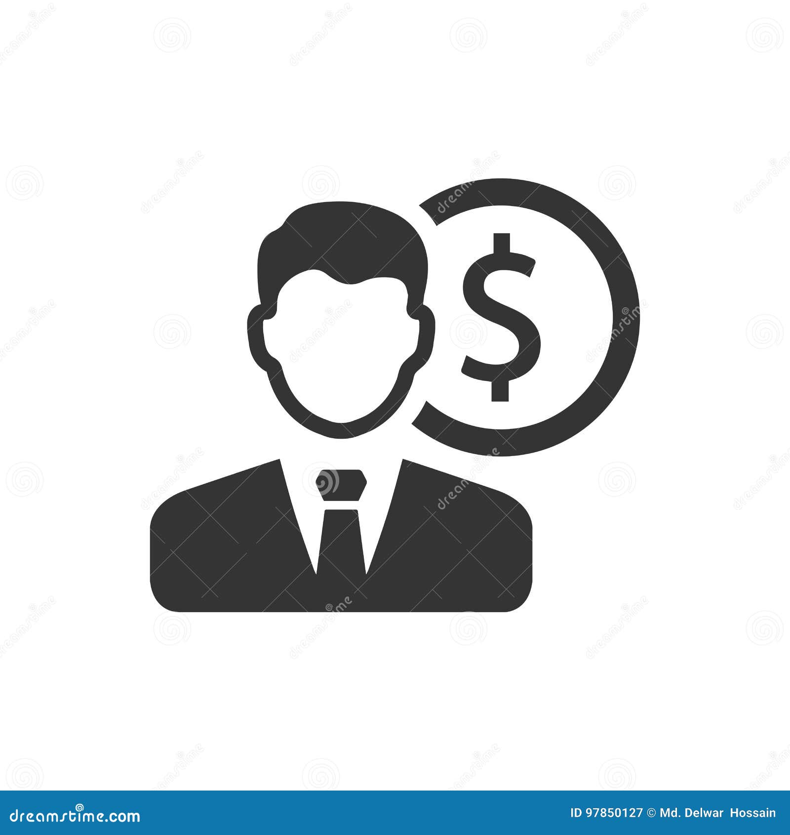 Financial Manager Icon stock vector. Illustration of cashier - 97850127