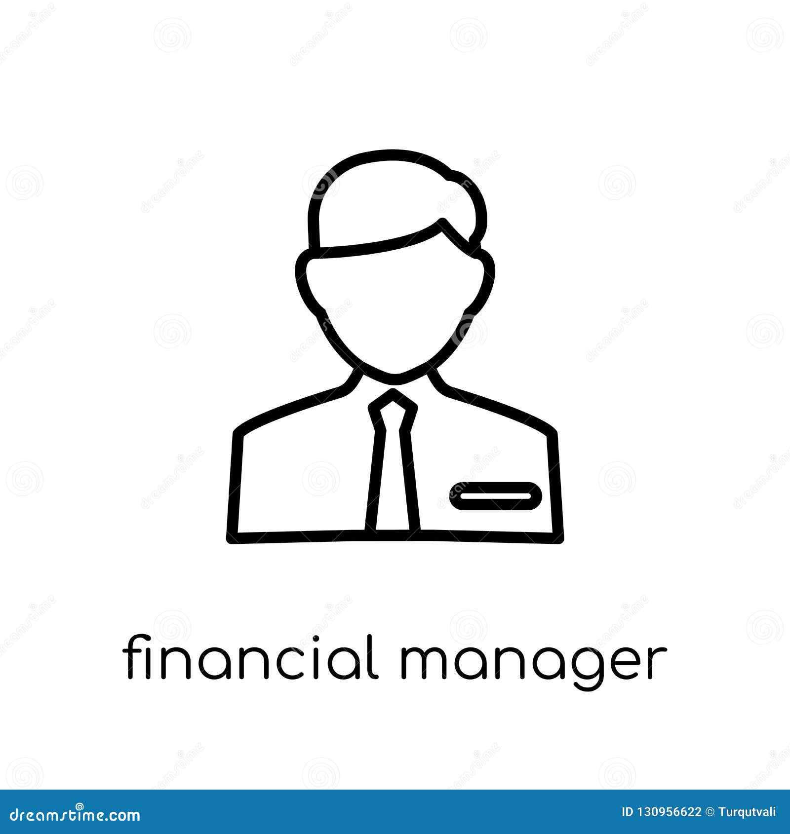 Financial Manager Icon. Trendy Modern Flat Linear Vector Financial ...