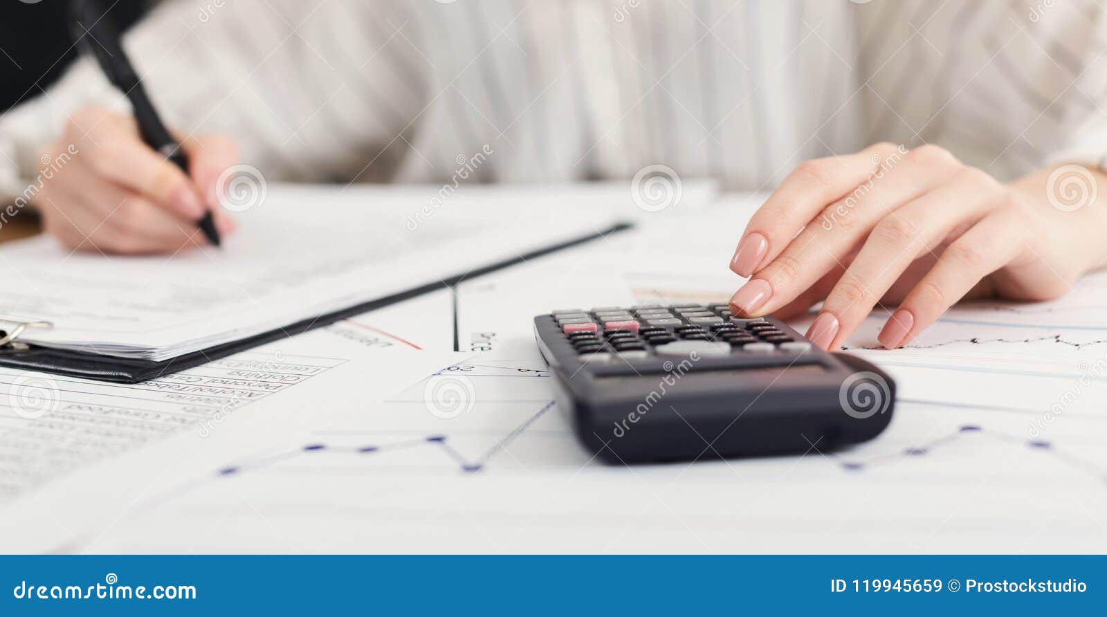 Financial Manager Taking Notes when Working Stock Image - Image of ...