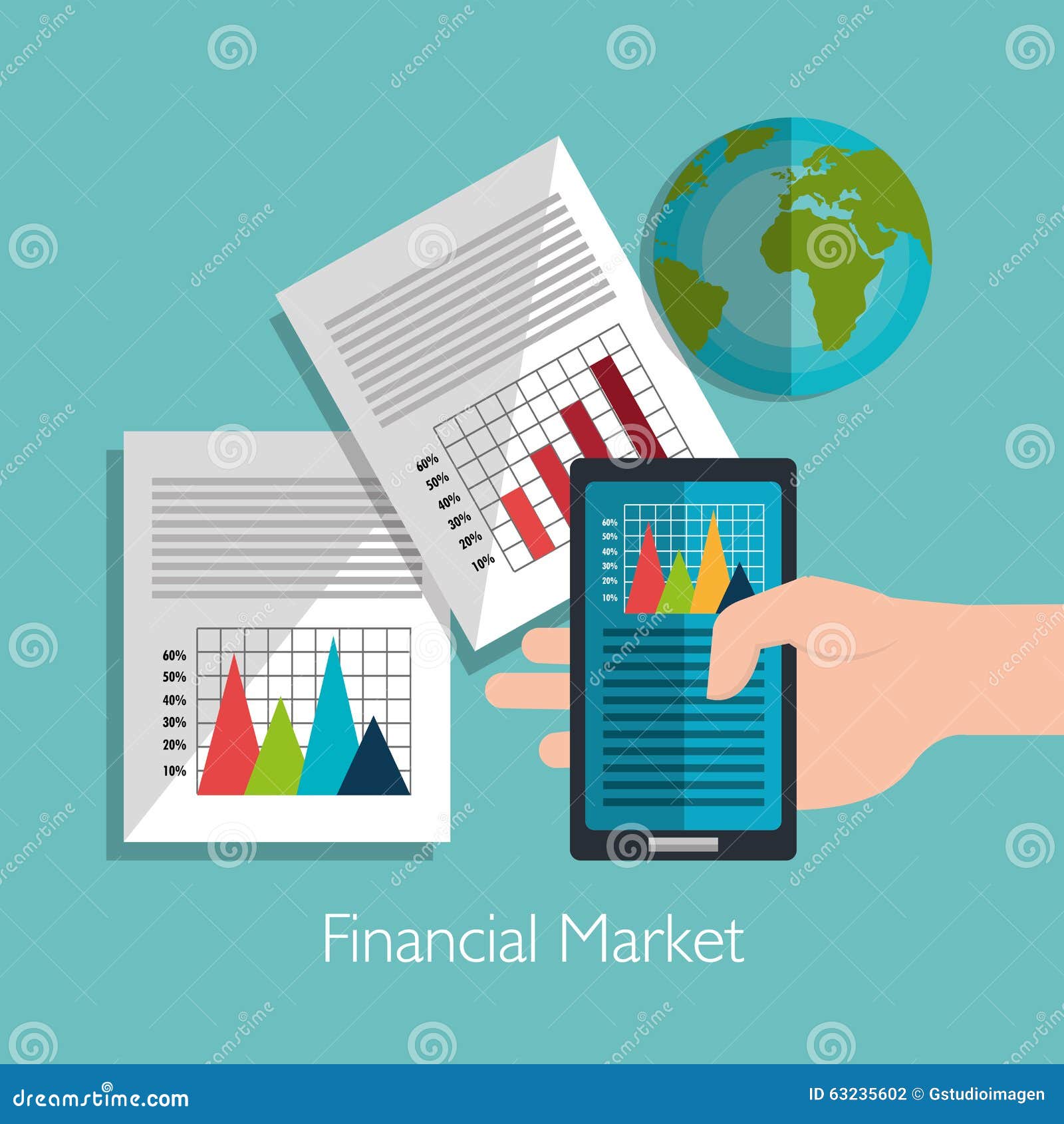 Financial market graphic stock illustration. Illustration of chart ...