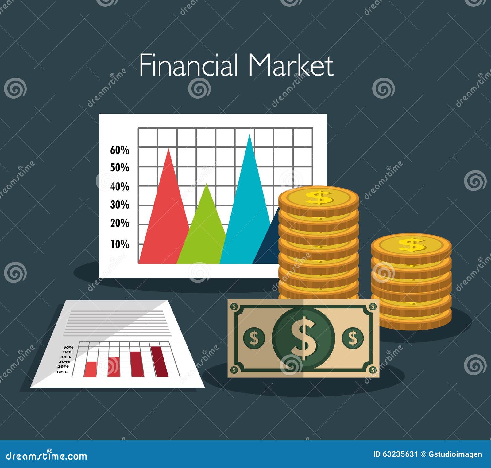 Financial market graphic stock illustration. Illustration of commerce ...