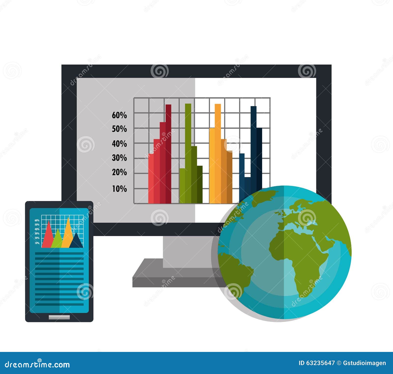 Financial market graphic stock illustration. Illustration of management ...