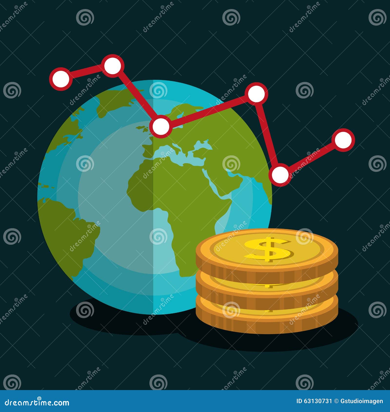 Financial market graphic stock vector. Illustration of market - 63130731