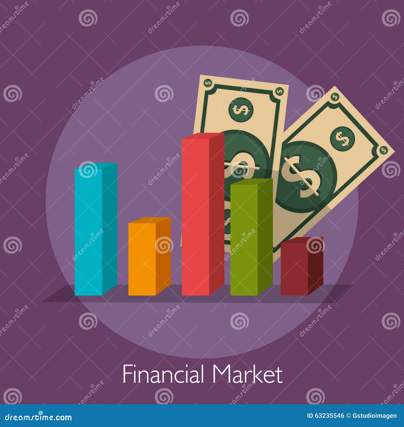 Financial market graphic stock vector. Illustration of profit - 63235546
