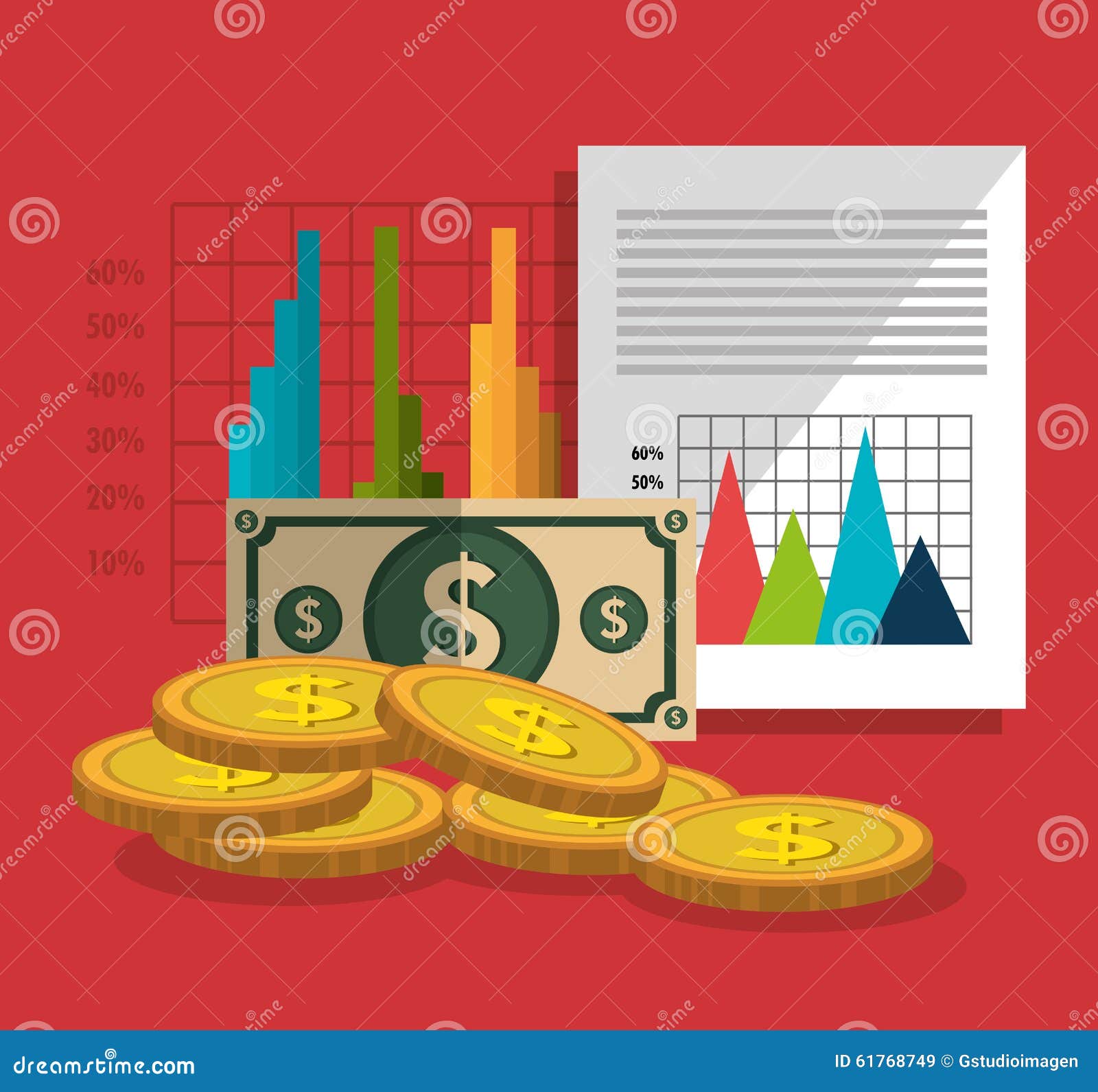 Financial Market Statistics Stock Vector - Illustration of sheets ...
