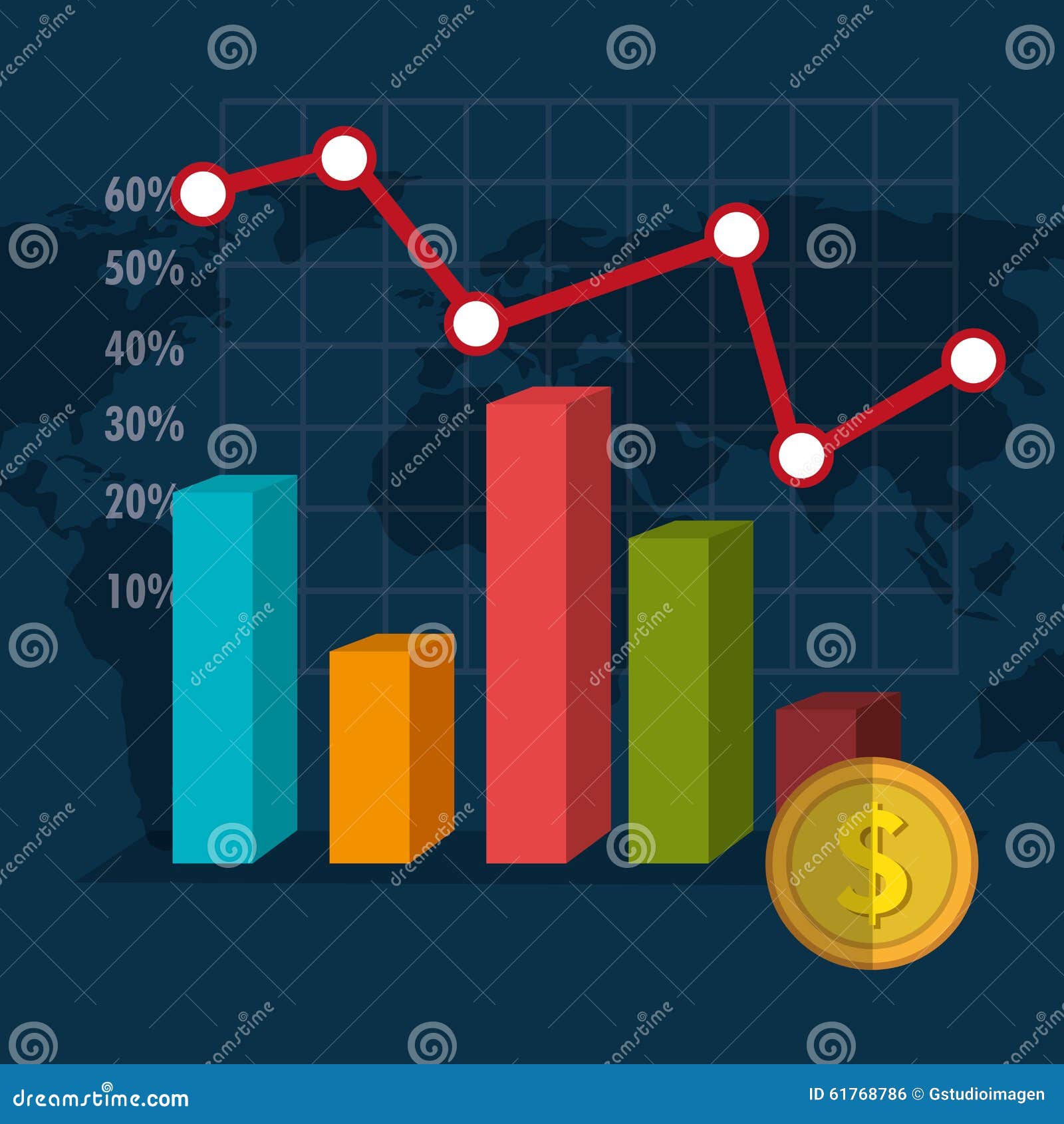 Financial Market Statistics Stock Vector - Illustration of treasure ...