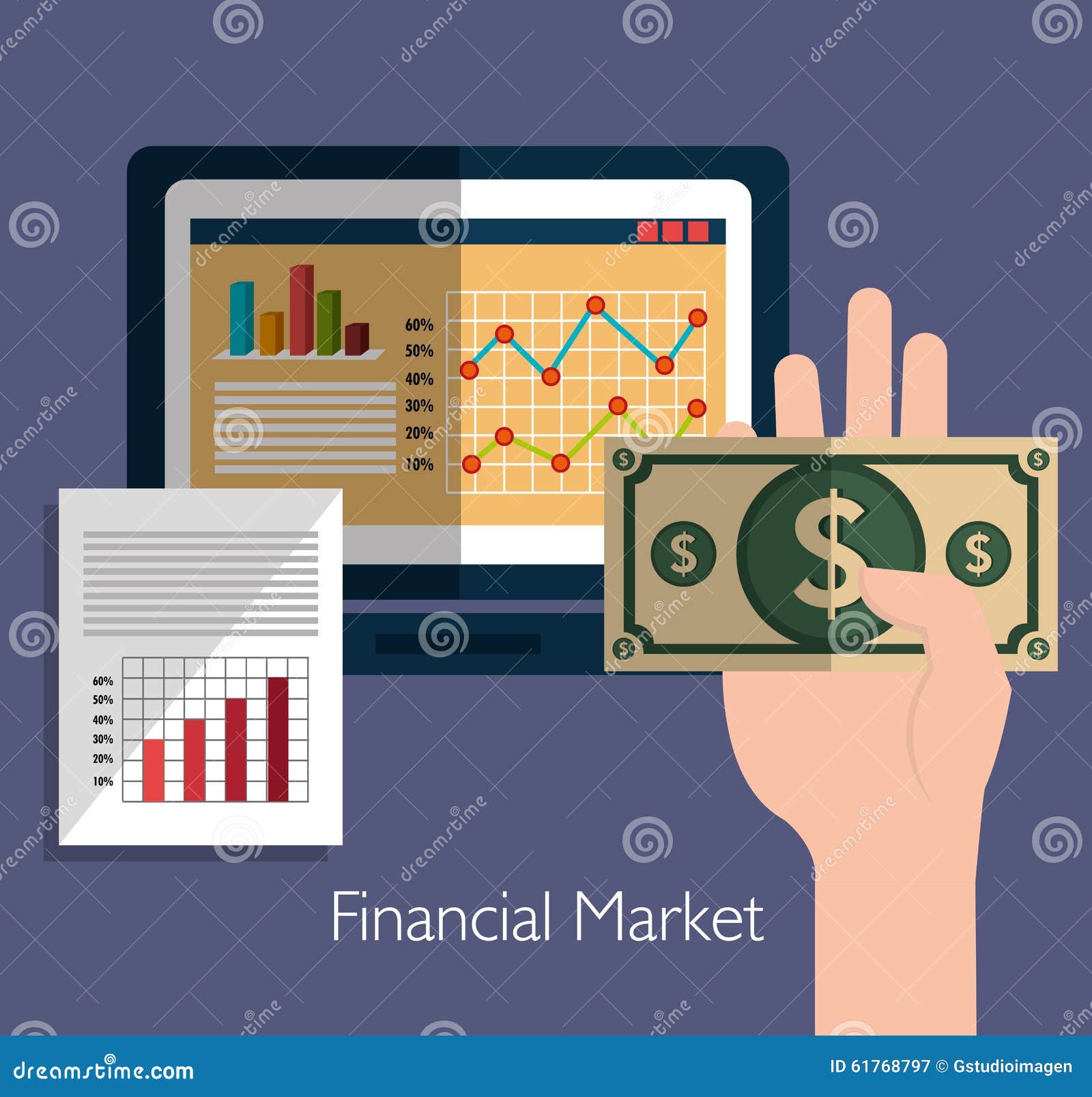 Financial Market Statistics Stock Vector - Illustration of financial ...