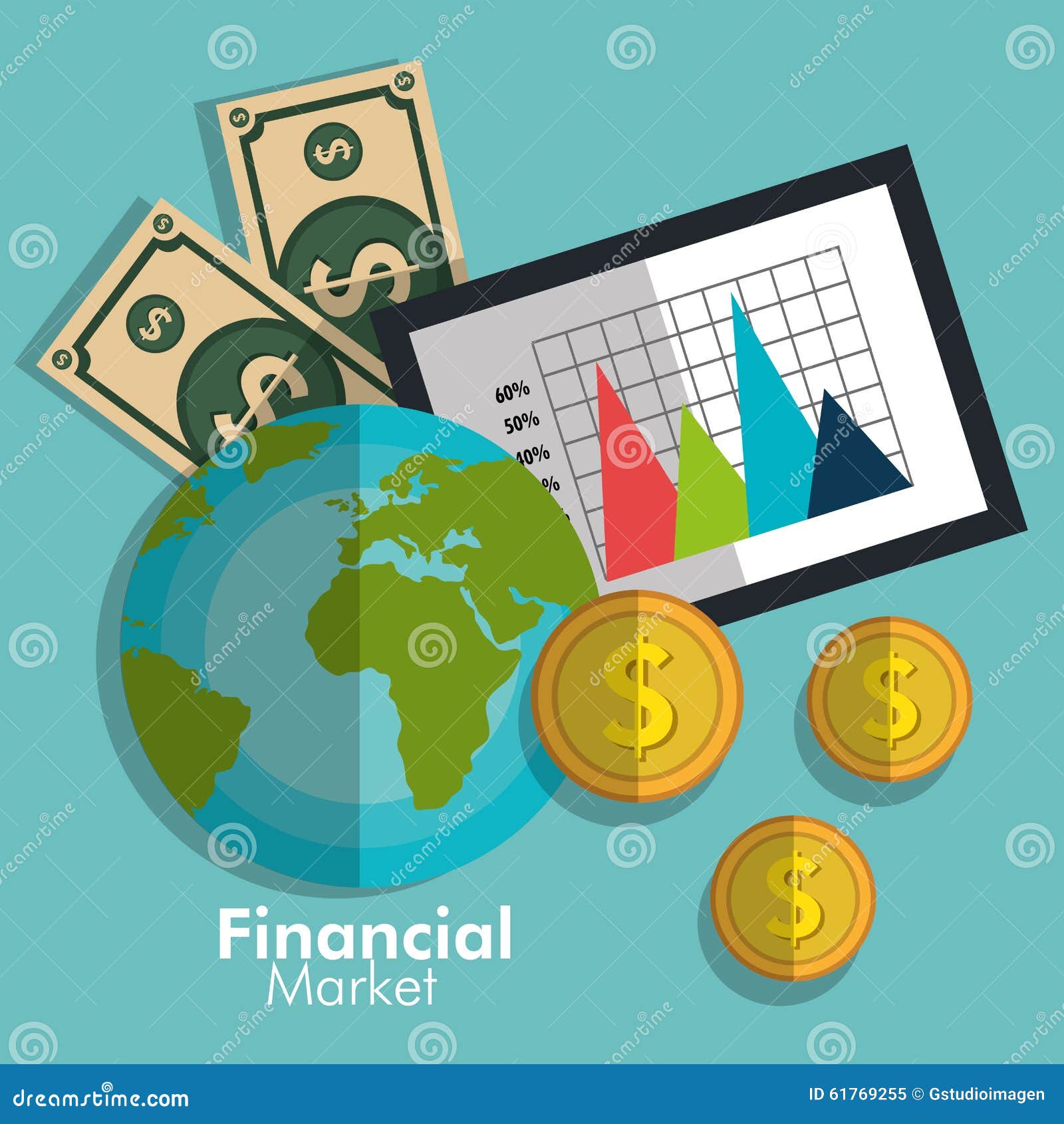 Financial Market Statistics Stock Vector - Illustration of world ...