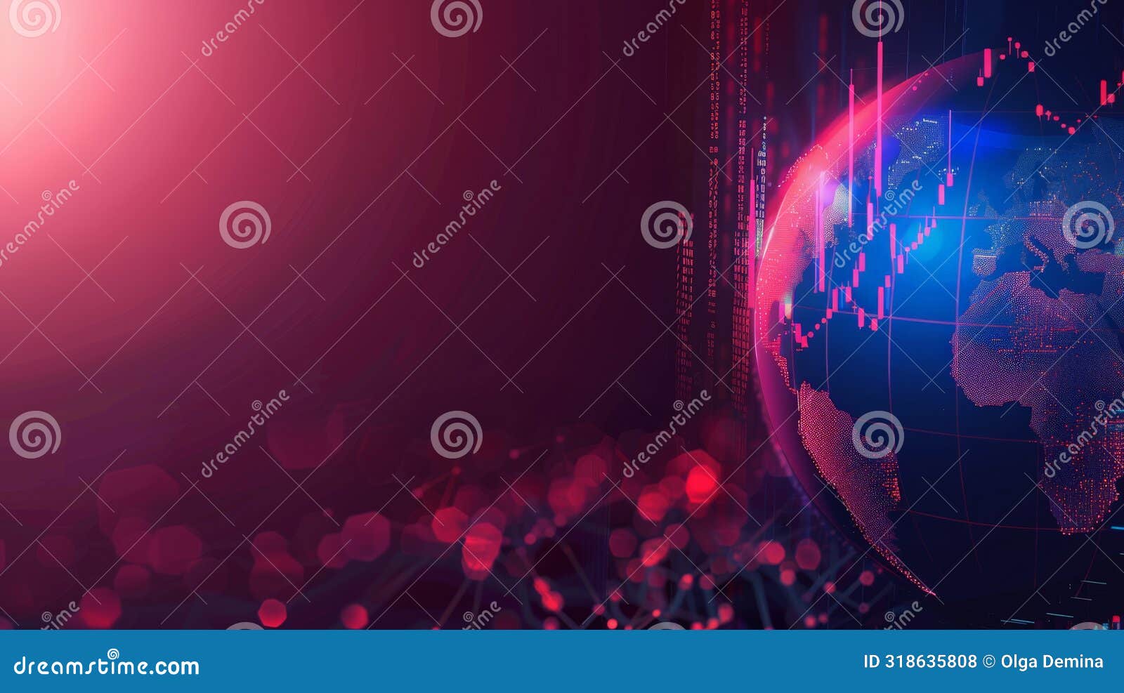Financial Markets Visualized on a Global Sphere with Dynamic Data Lines ...