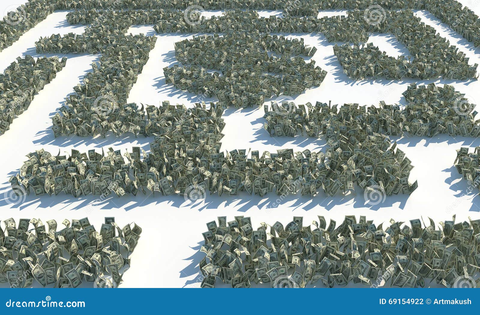 Financial Maze Labyrinth Made of Usd Banknotes Stock Illustration ...