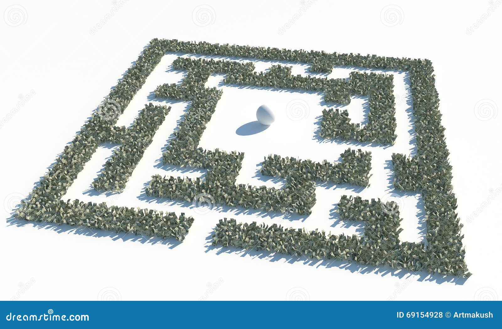 Financial Maze Labyrinth Made of Usd Banknotes Stock Illustration ...