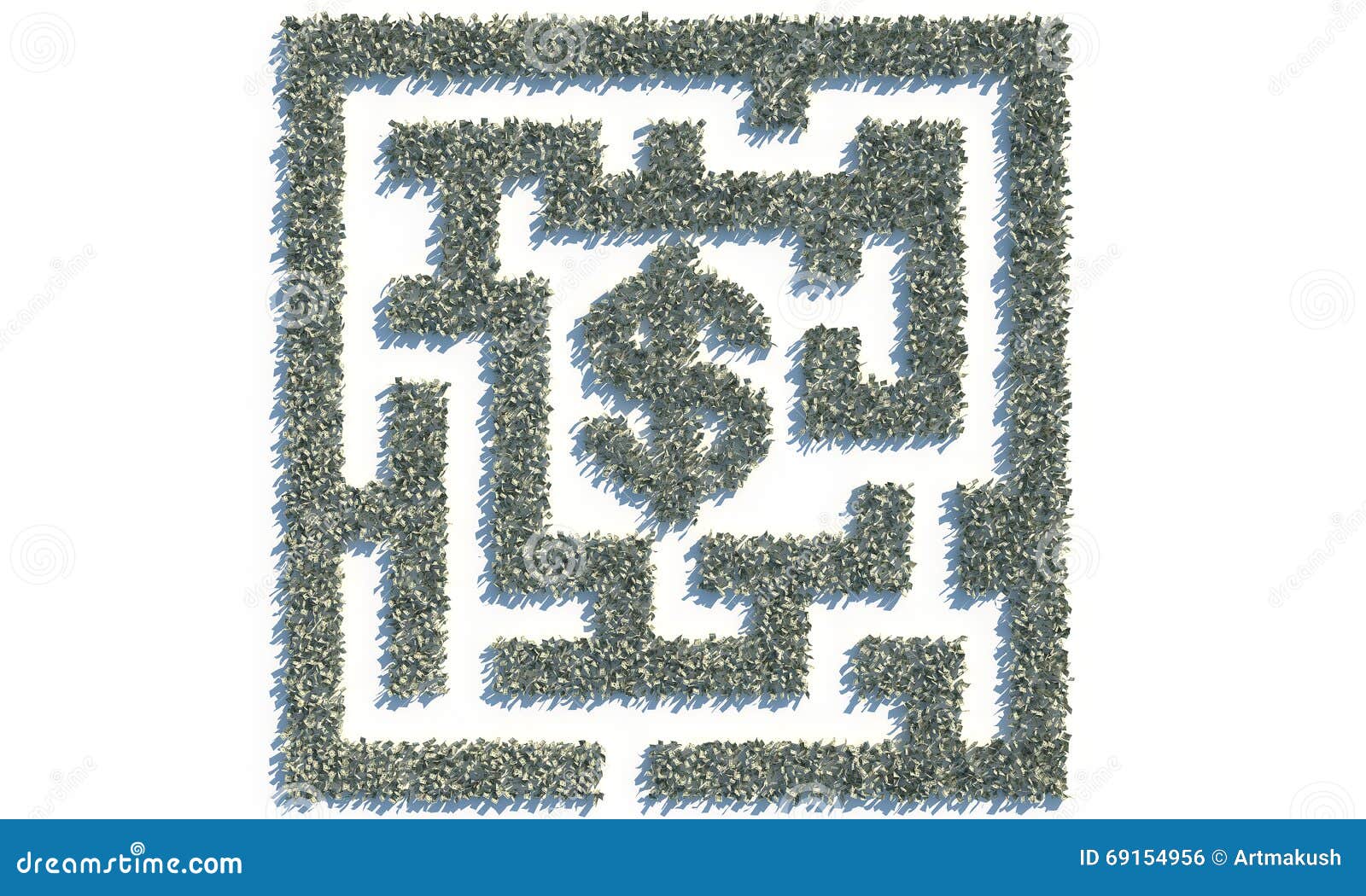 Financial Maze Labyrinth Made of Usd Banknotes Stock Illustration ...