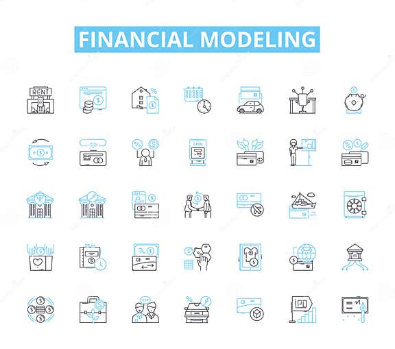 Financial Modeling Linear Icons Set. Forecasting, Analysis, Valuation ...