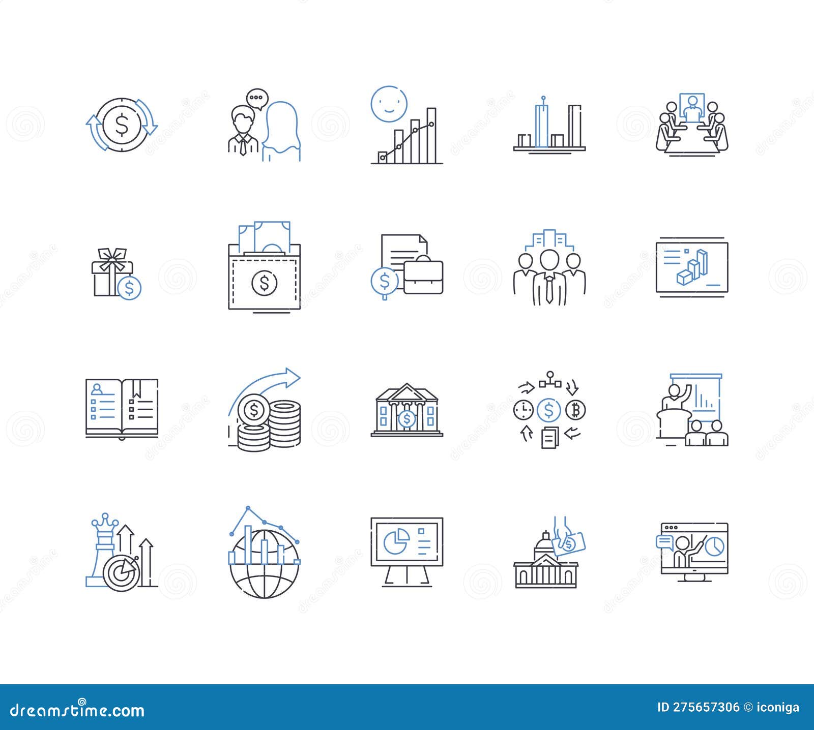 Financial Modeling And Simulation Line Icons Collection. Forecasting ... Financial Modeling And Simulation Line Icons Collection. Forecasting ...