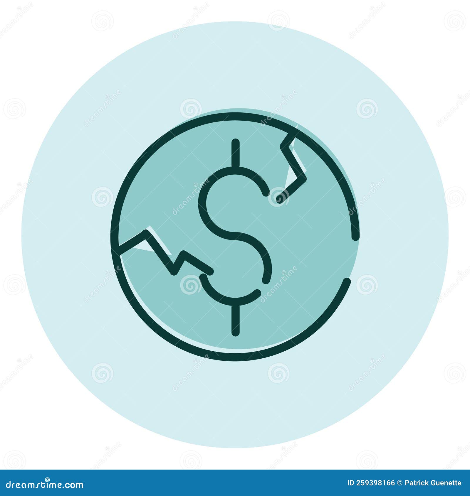 Financial Money Broke, Icon Stock Vector - Illustration of poverty ...