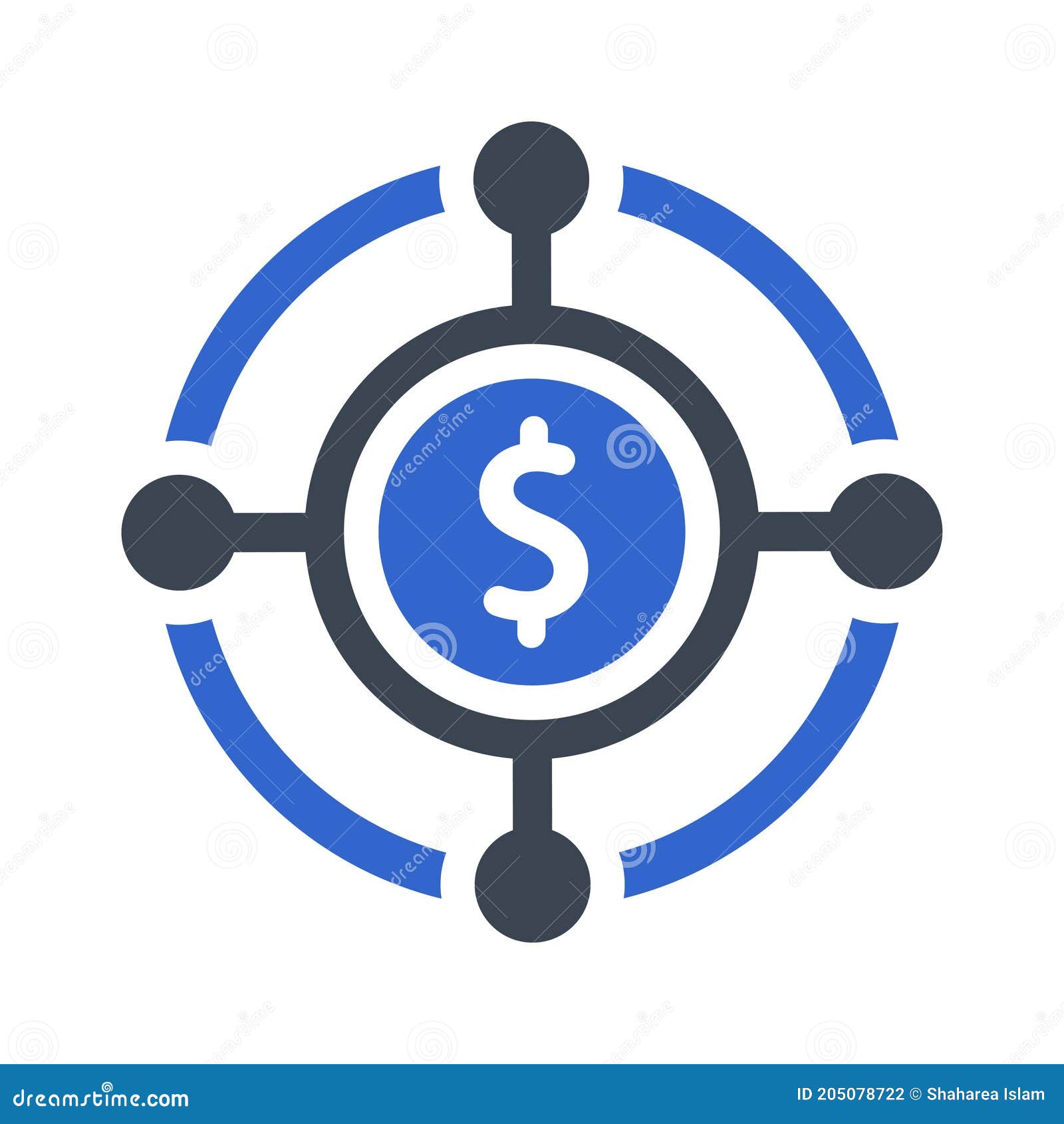 Financial network Icon stock vector. Illustration of designed - 205078722