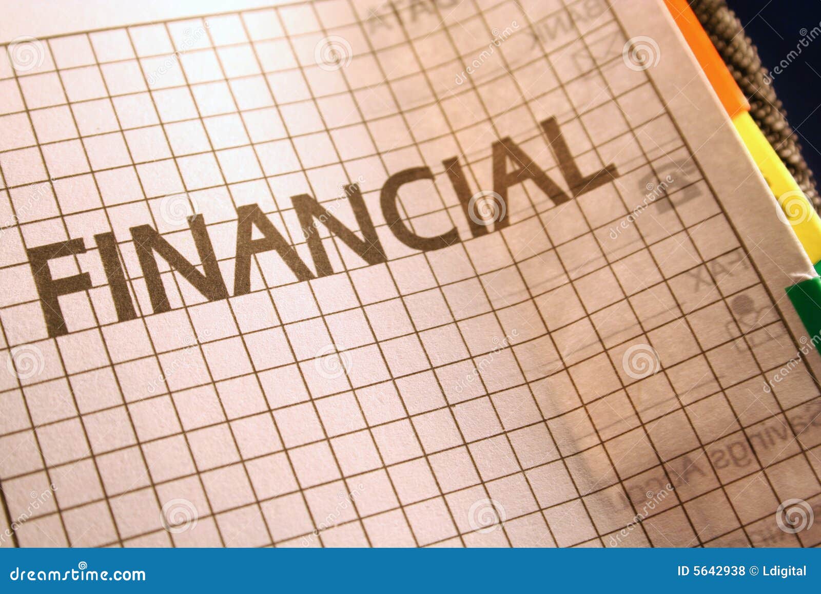 Financial Page in Filofax stock photo. Image of chart - 5642938