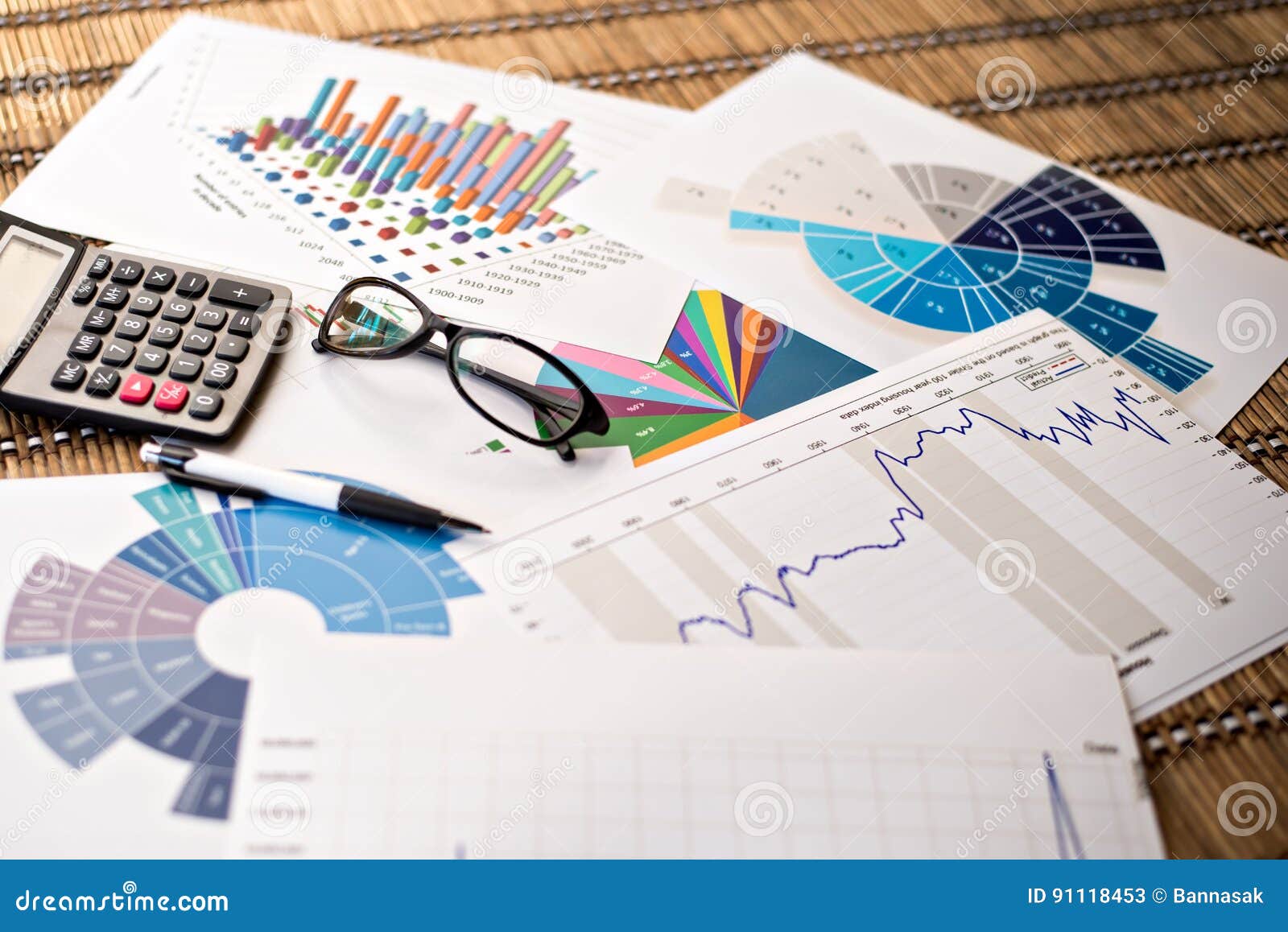 Financial Paper Charts and Graphs on the Table.business Stock Image ...