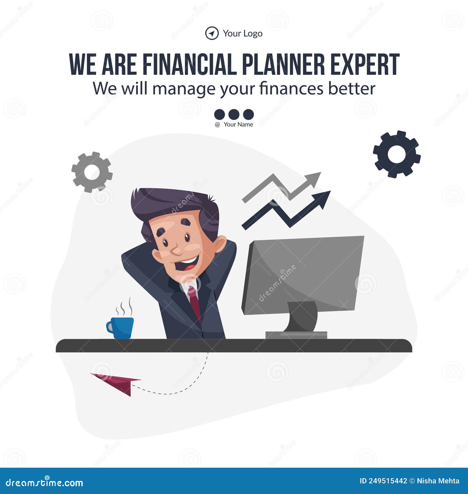 Financial Planner Expert Banner Design Template Stock Vector ...