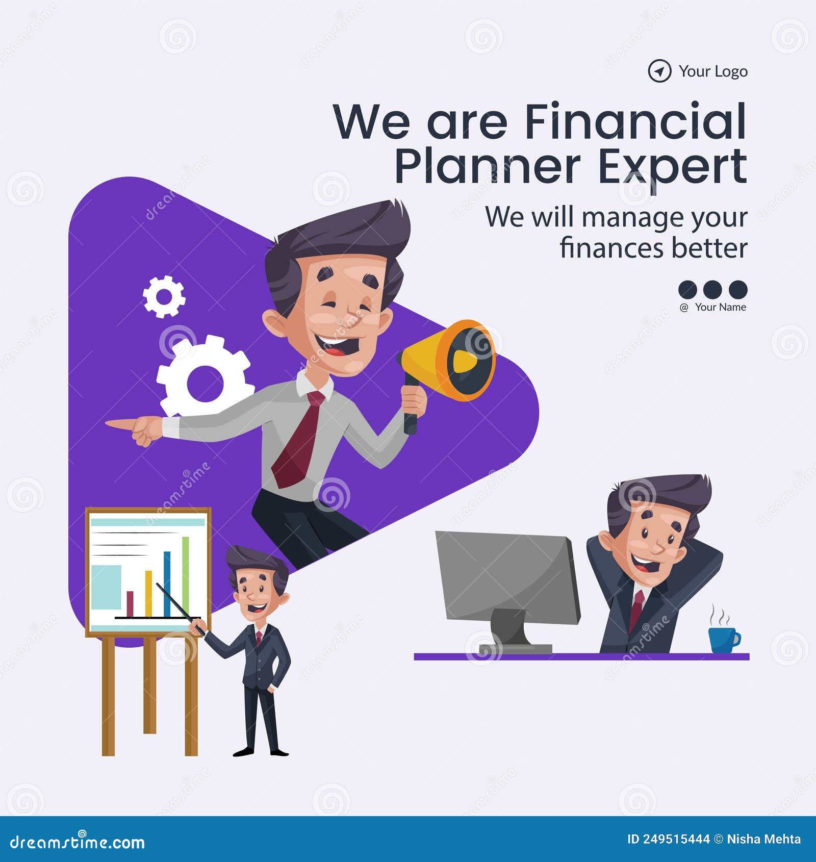 Financial Planner Expert Banner Design Template Stock Vector ...