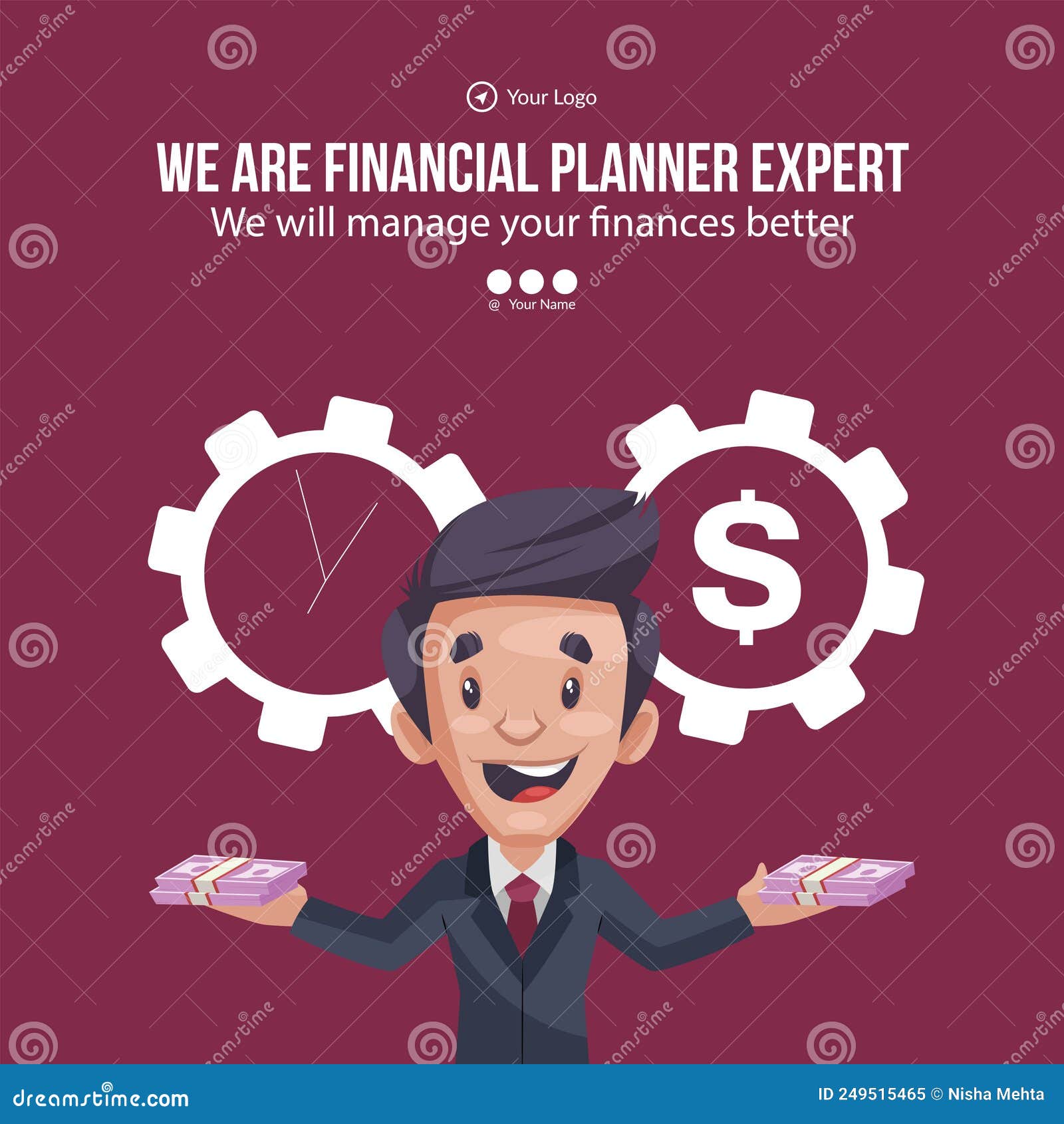 Financial Planner Expert Banner Design Template Stock Vector ...