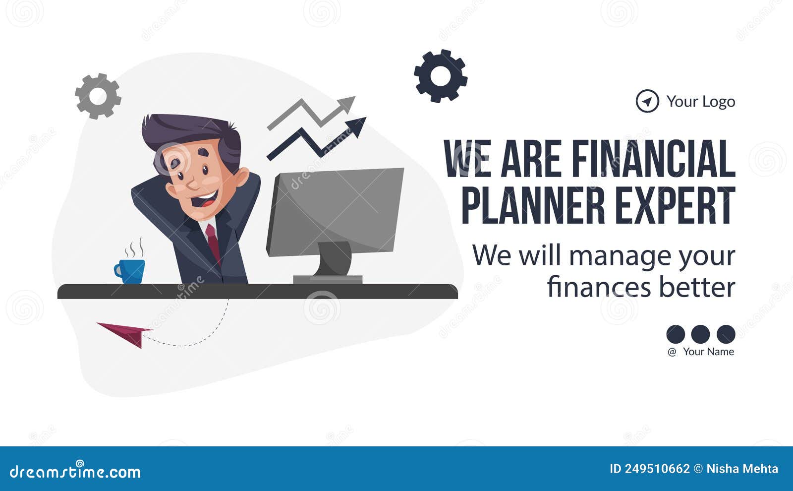 Financial Planner Expert Landscape Banner Design Stock Vector ...