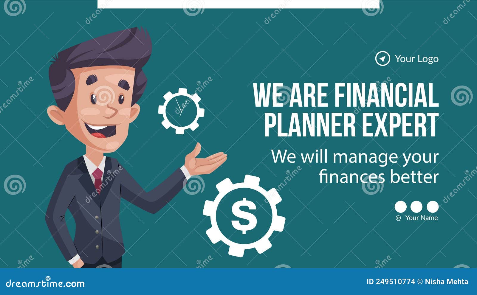 Financial Planner Expert Landscape Banner Design Stock Vector ...