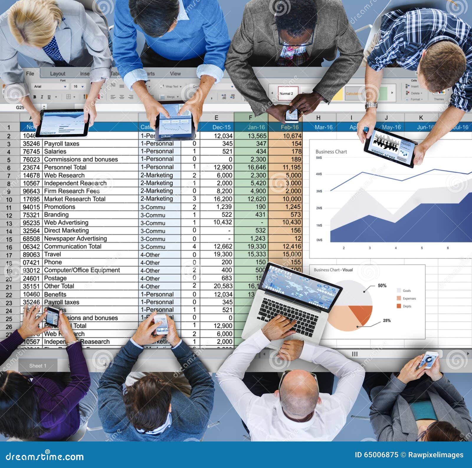 Financial Planning Accounting Report Spreadsheet Concept Stock Image ...