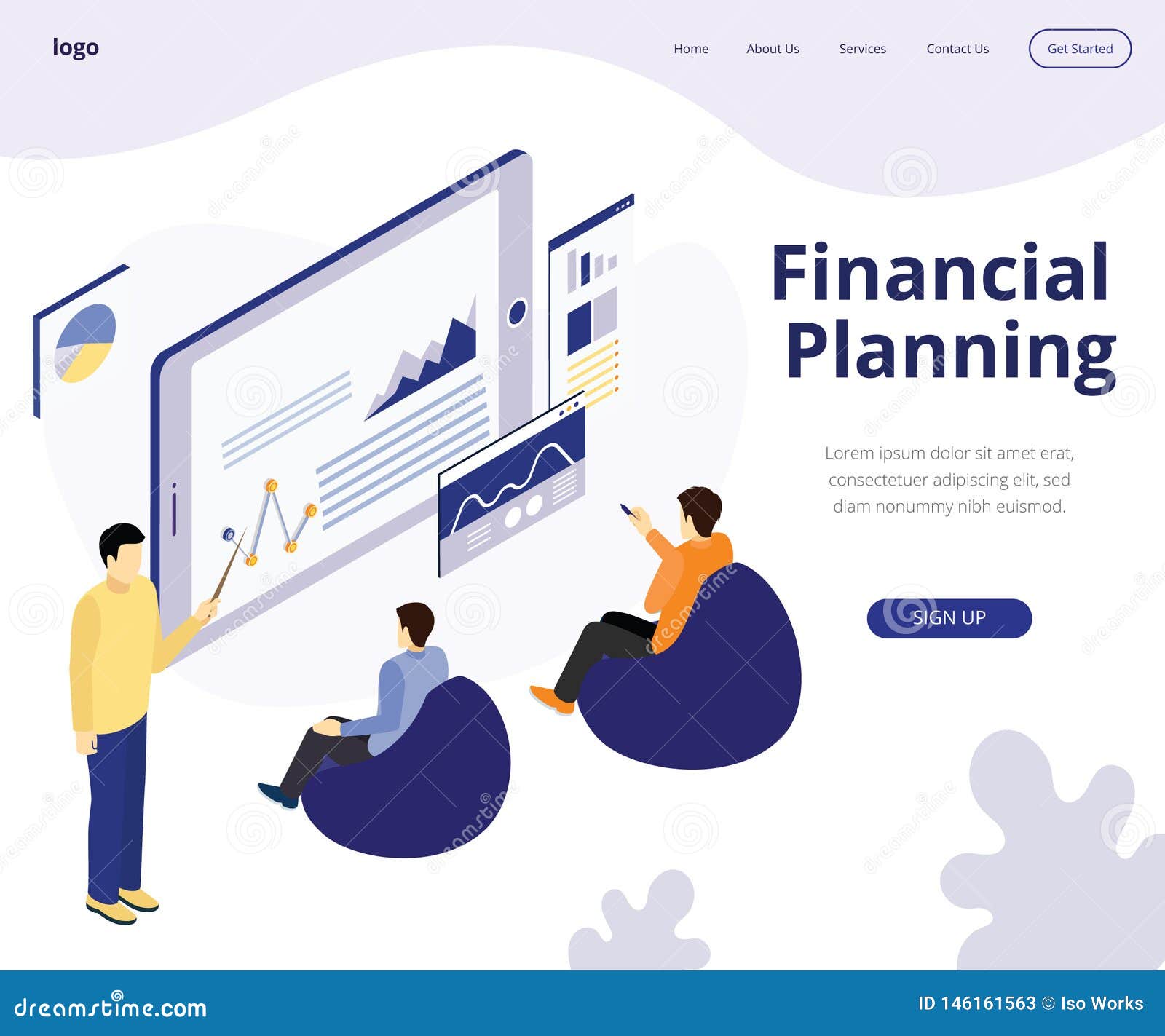 Financial Planning for Money Growth Isometric Artwork Concept Stock ...