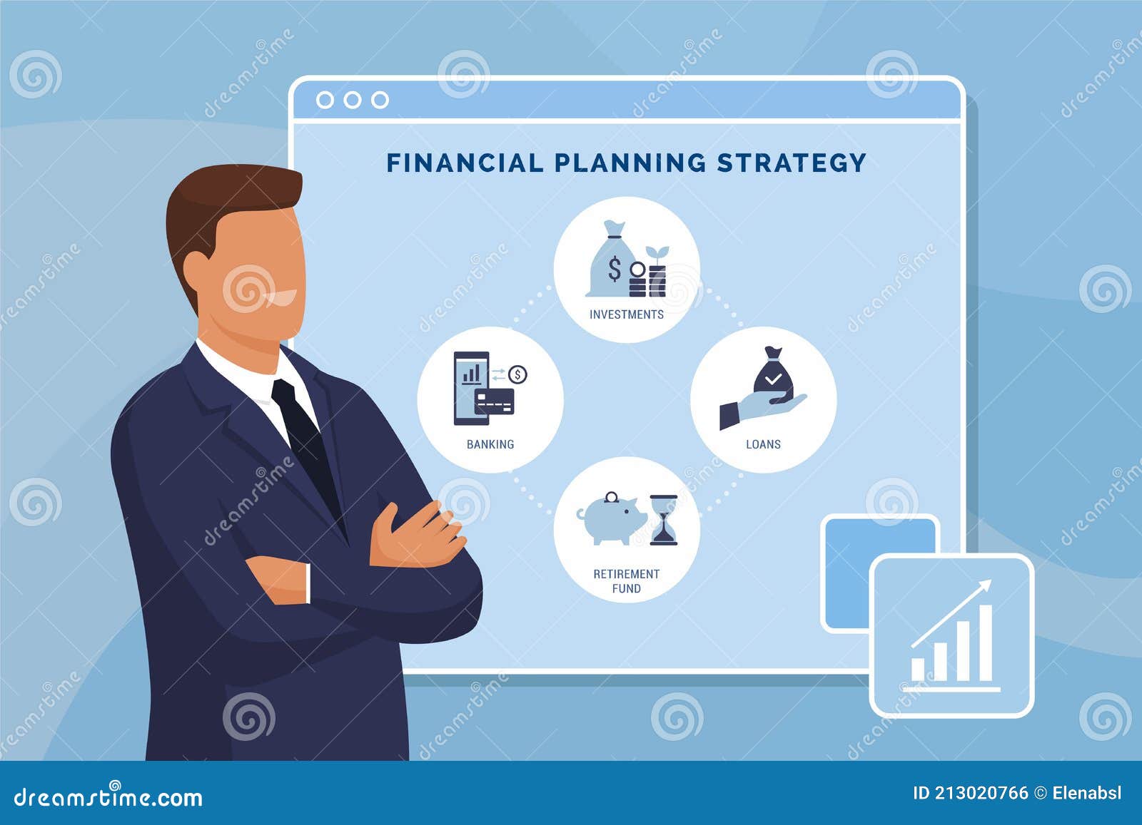 Financial Planning Strategy and Online Banking Stock Vector ...
