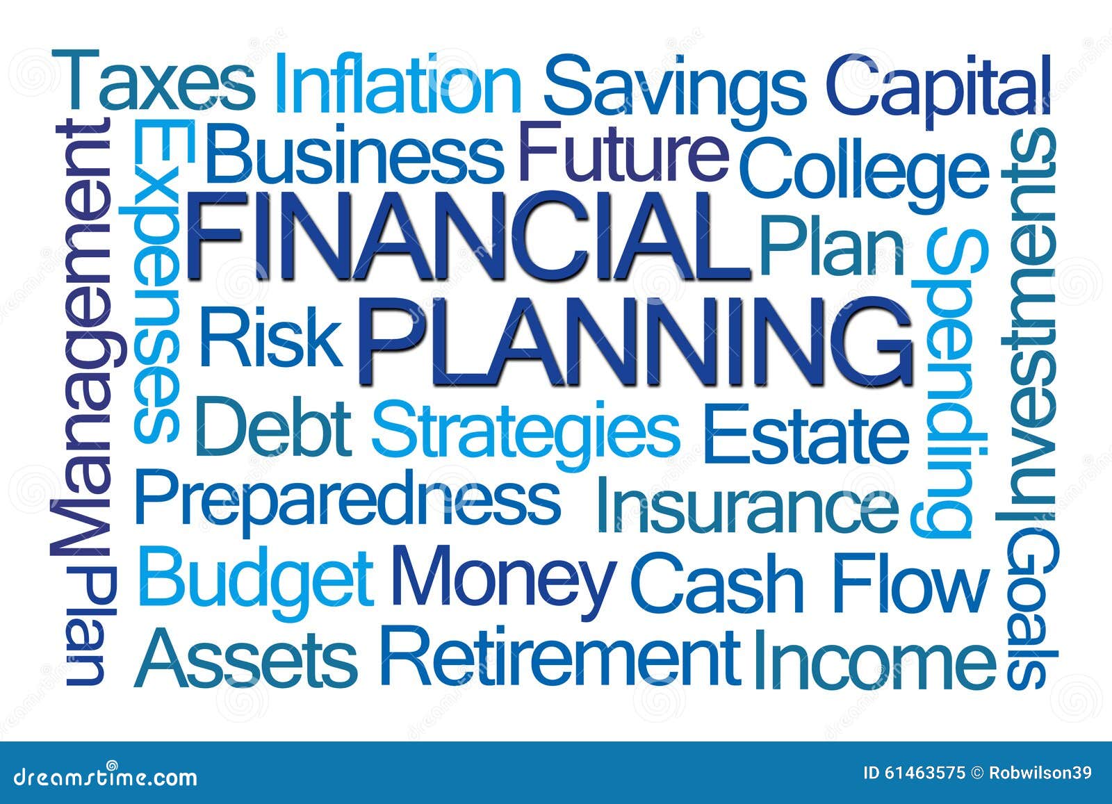 Financial Planning Word Cloud Stock Illustration - Illustration of ...