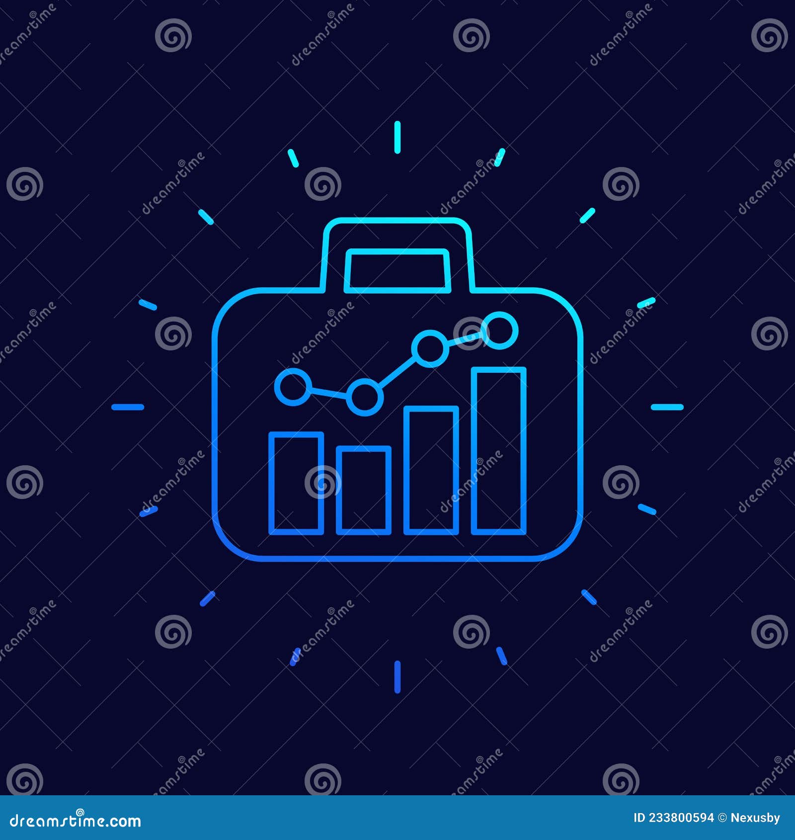 Financial Portfolio Line Vector Icon Stock Vector - Illustration of ...