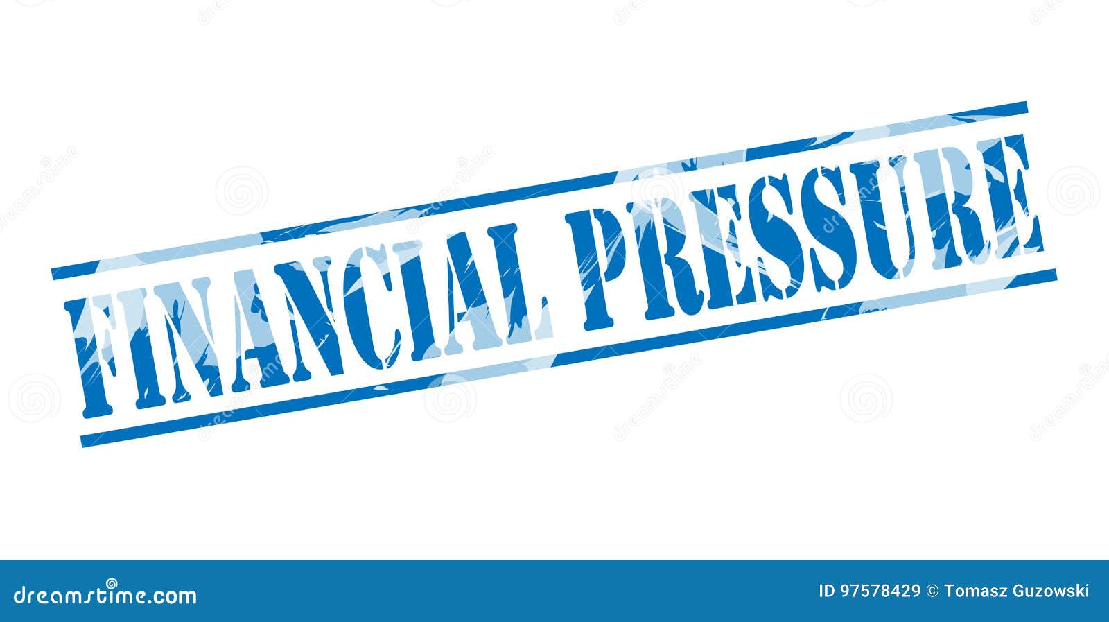Financial Pressure Blue Stamp Stock Illustration - Illustration of ...