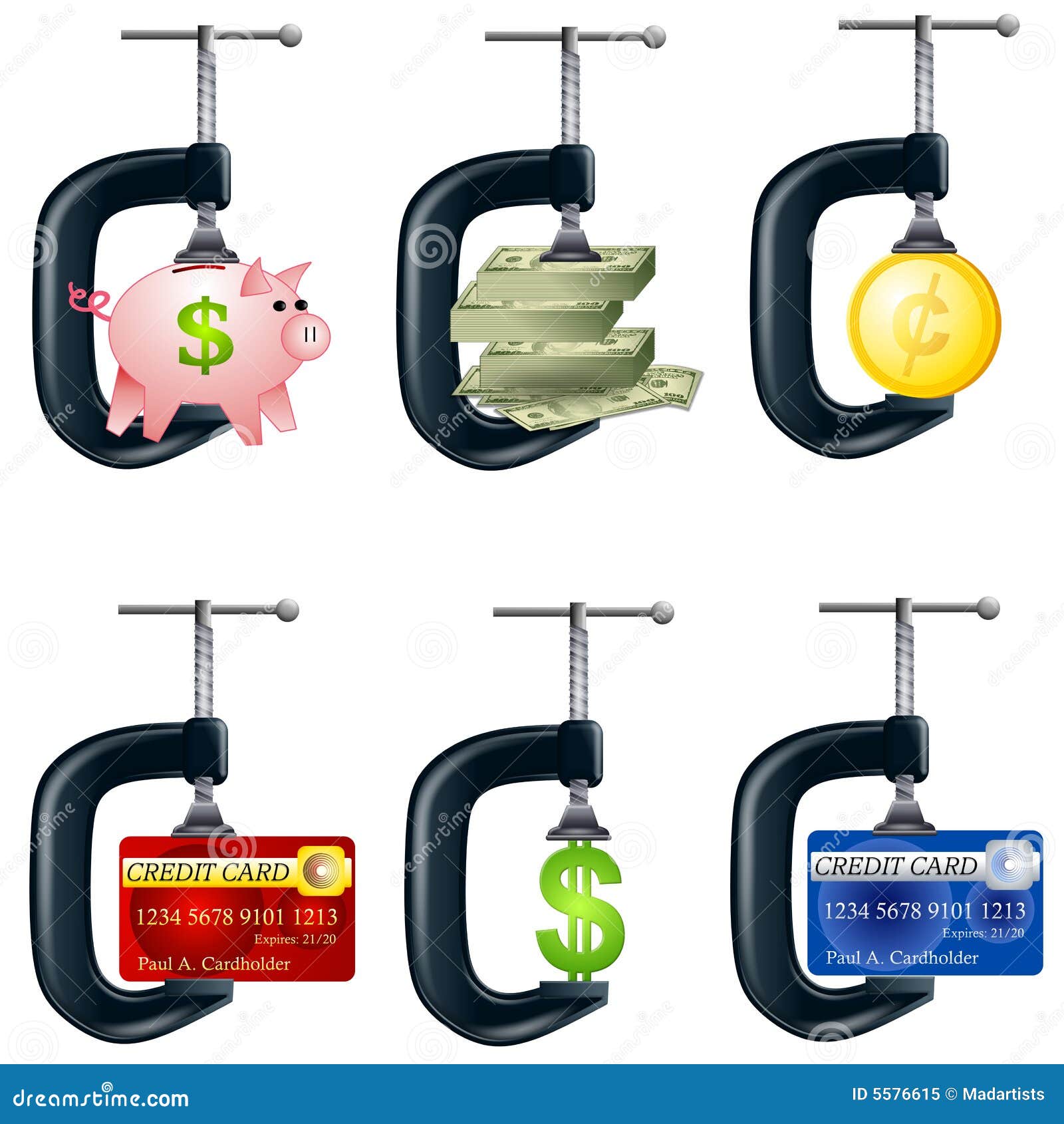 Financial Pressure Vices stock illustration. Illustration of bill - 5576615