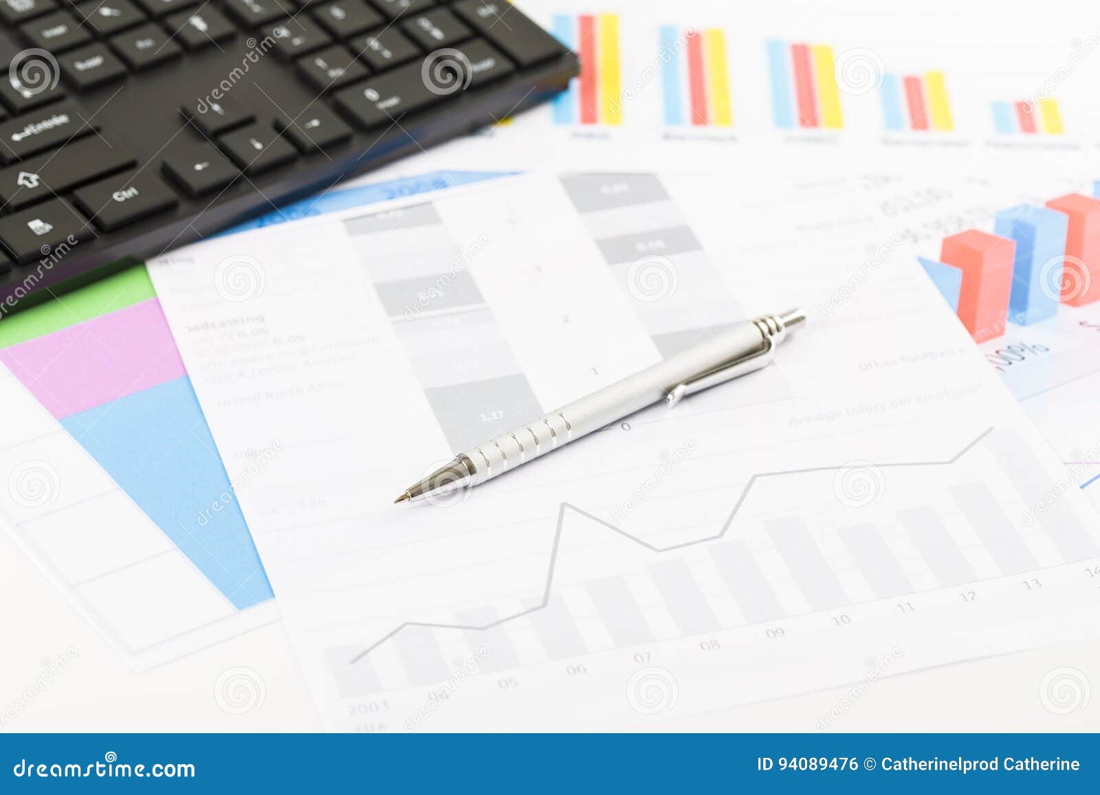Financial Printed Paper Charts, Graphs on Desk Stock Photo - Image of ...