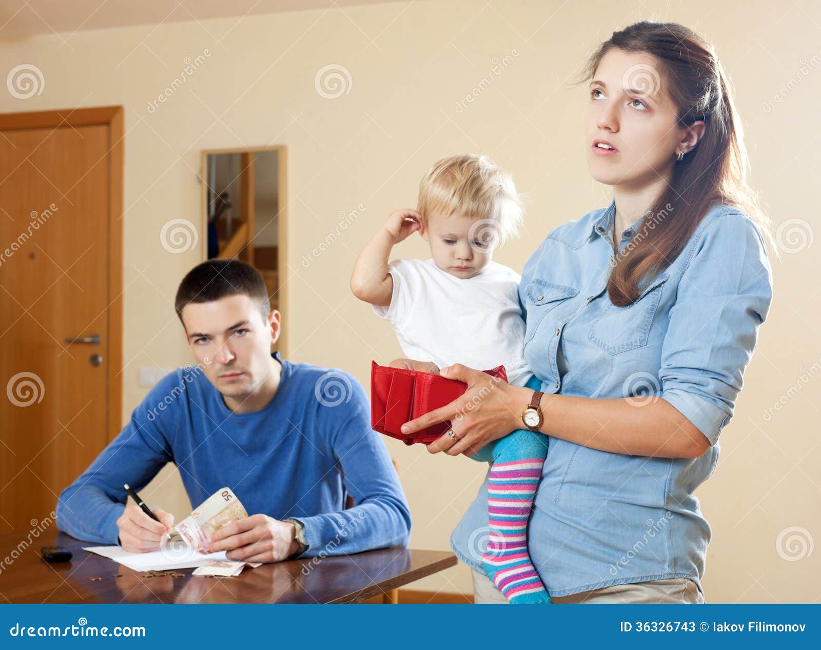 Financial Problems in Family Stock Image - Image of depression ...