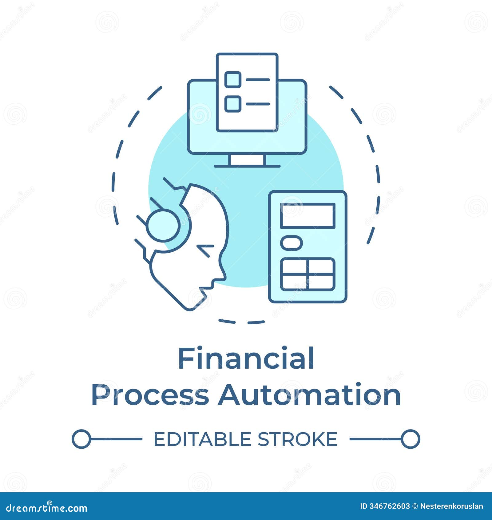 Financial Process Automation Soft Blue Concept Icon Stock Illustration ...
